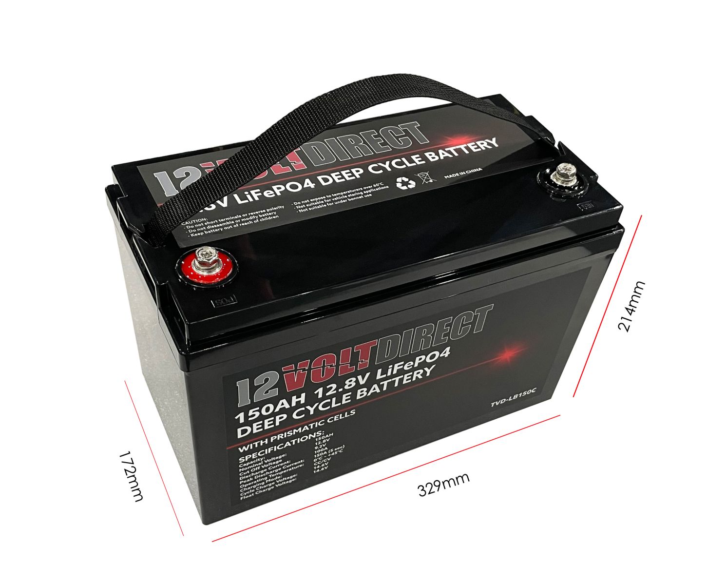 12 Volt Direct 150AH Compact Lithium Battery